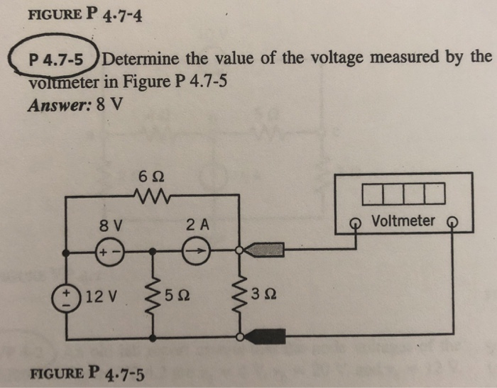 Solved Determines the value of measured by the voltmeter | Chegg.com