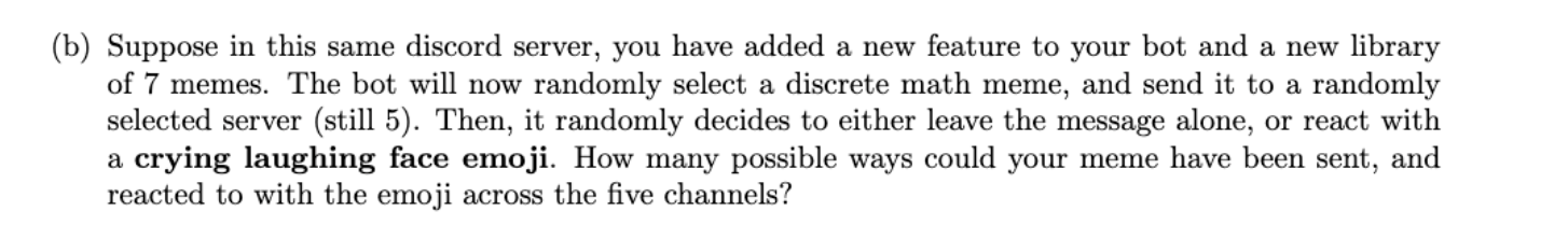 Solved a) Suppose that you are on a Discord server with five | Chegg.com
