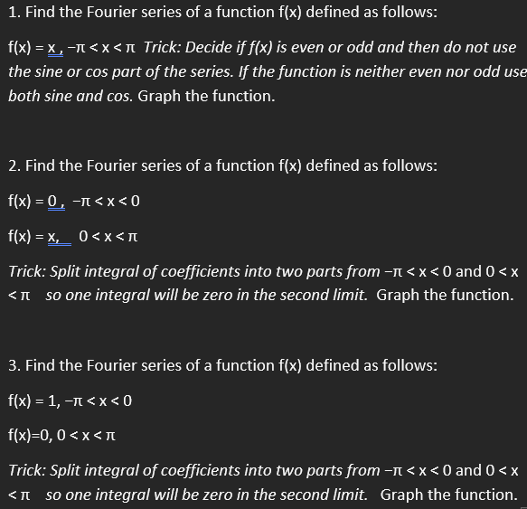 Solved The Fourier series of a periodic function f(x) of | Chegg.com