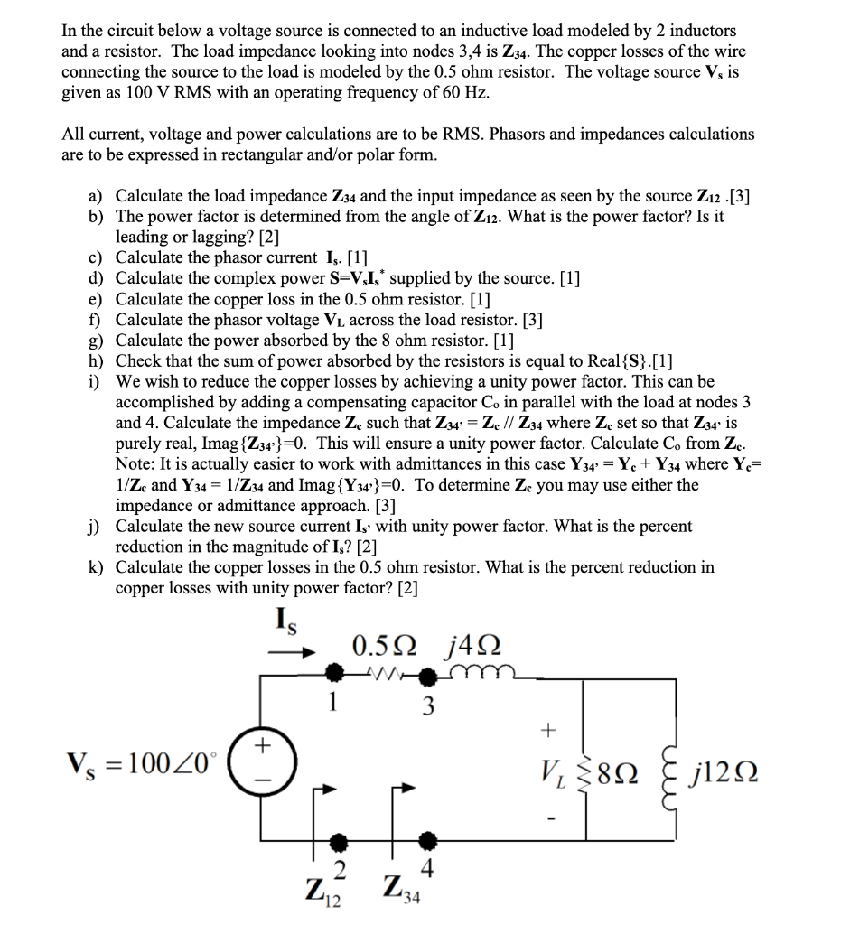 Solved In the circuit below a voltage source is connected to | Chegg.com