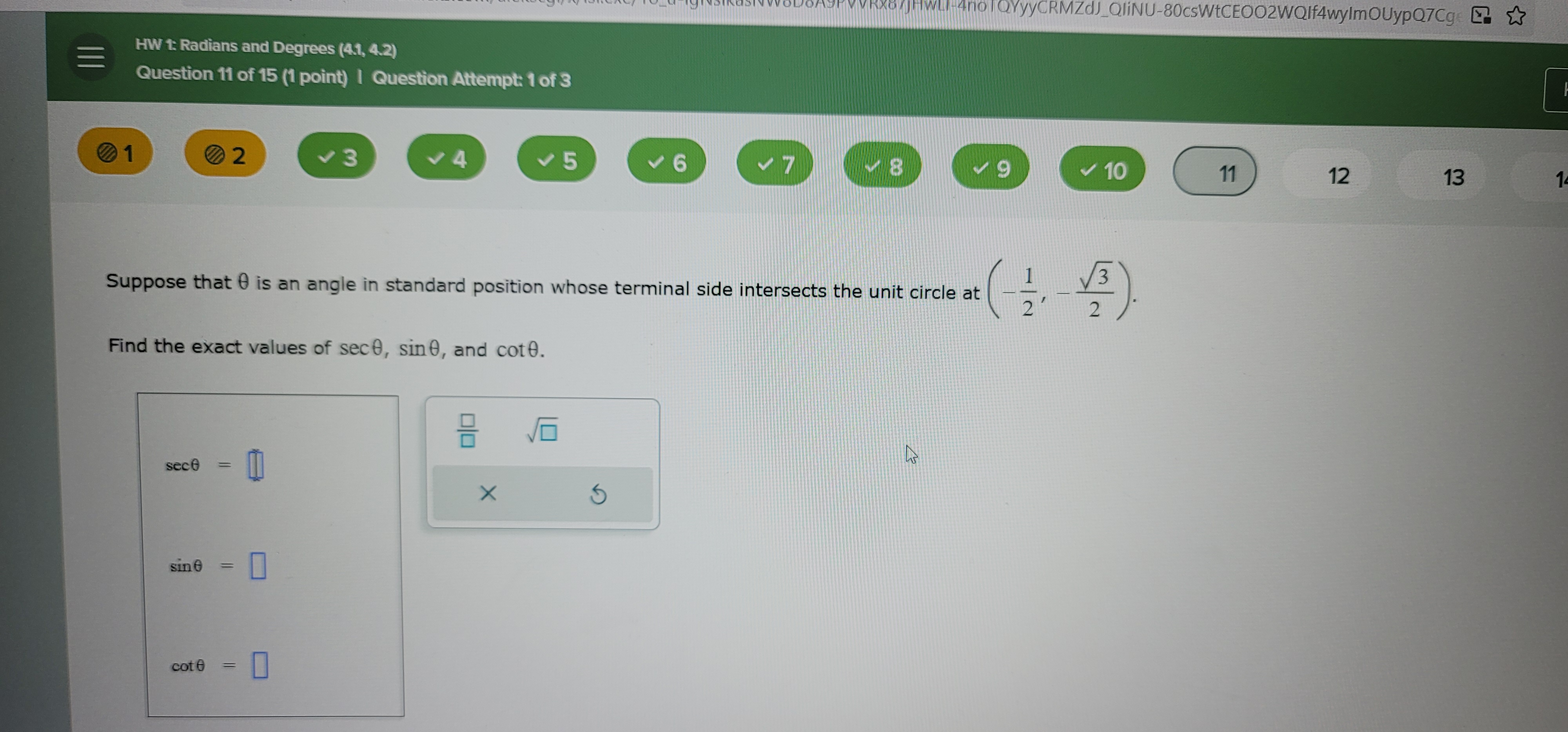 Solved Suppose That θ is An Angle In Standard Position