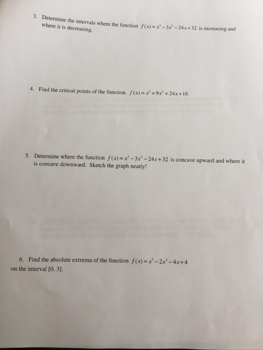 Solved mine the intervals where the function f(x)x24x+32 is | Chegg.com