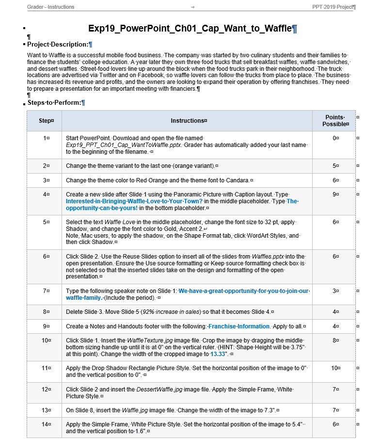 Solved Grader-Instructions PPT-2019 Project 1 | Chegg.com