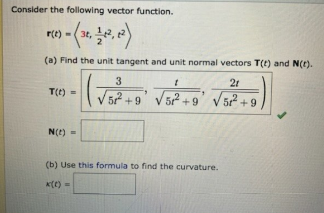Solved Consider the following vector function. | Chegg.com