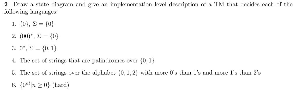 Solved 2 Draw a state diagram and give an implementation | Chegg.com