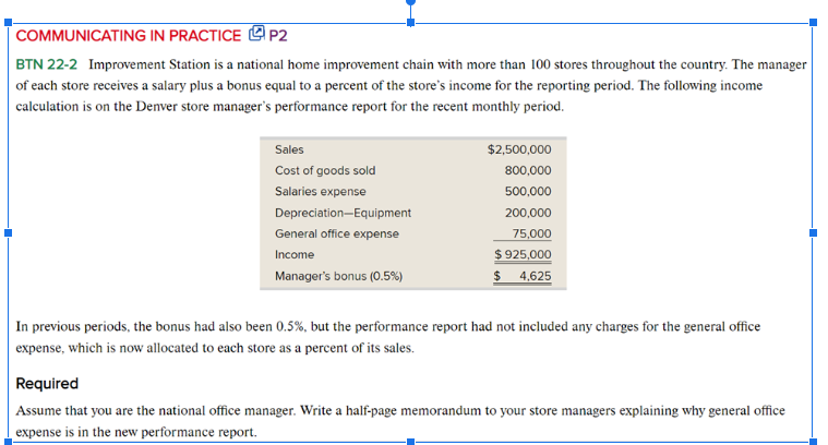 Solved COMMUNICATING IN PRACTICE OP2 BTN 22-2 Improvement | Chegg.com