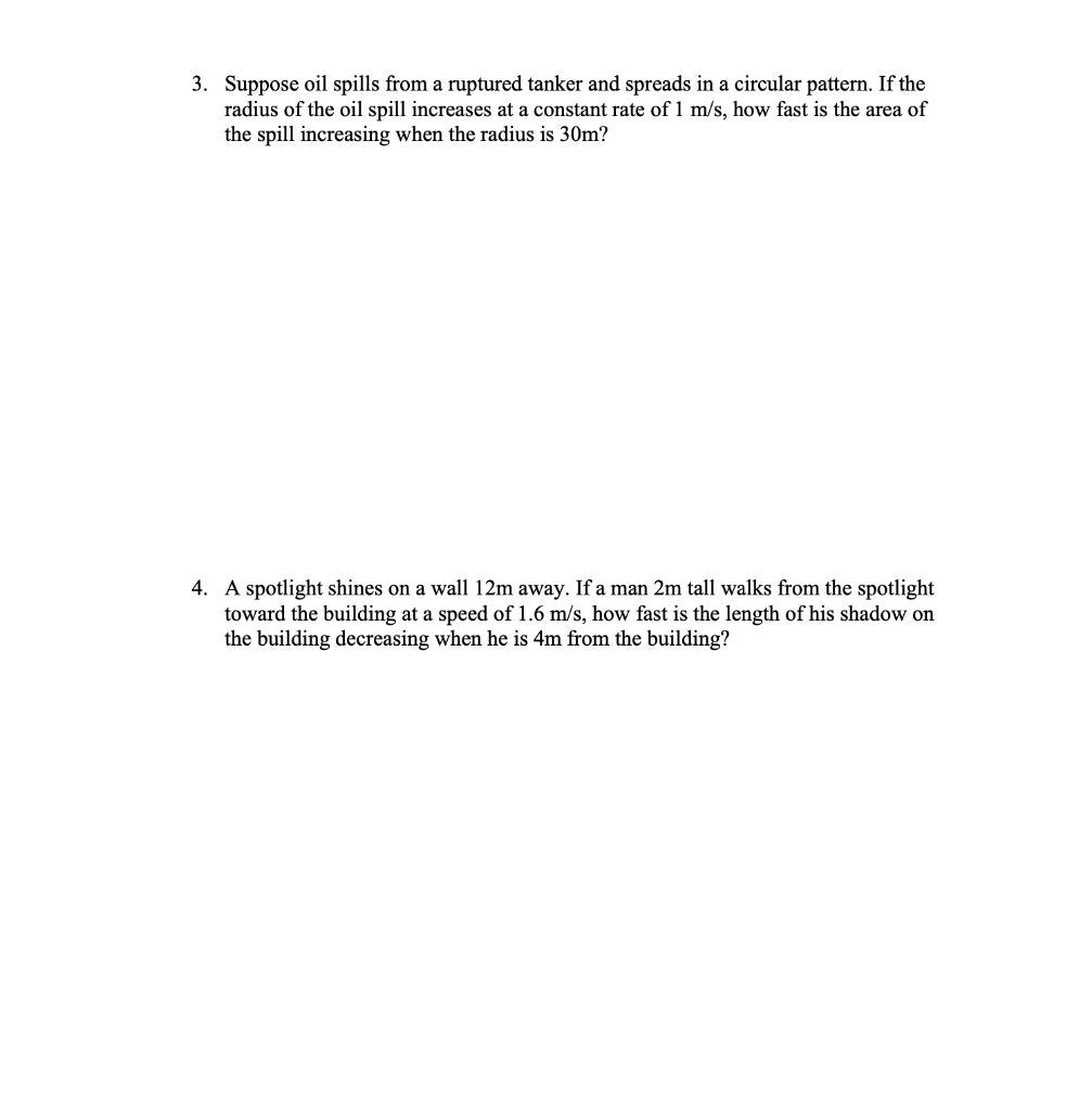 Solved 3. Suppose oil spills from a ruptured tanker and | Chegg.com