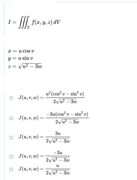 Solved 1. In a triple integral. When changing the | Chegg.com