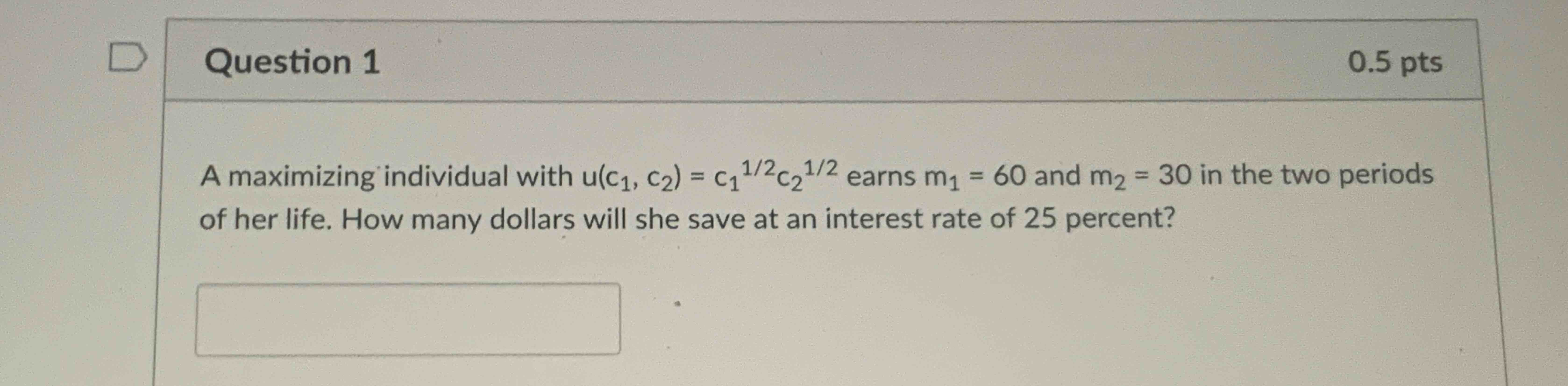Solved Question 1A maximizing individual with | Chegg.com