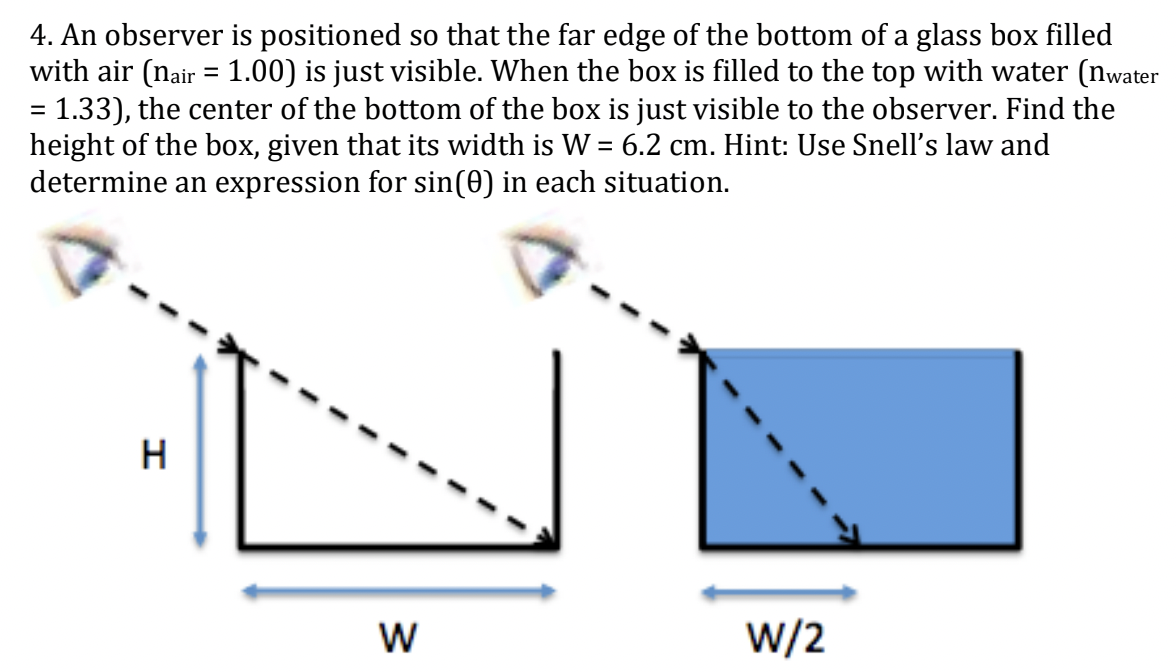 Solved 4. An observer is positioned so that the far edge of | Chegg.com