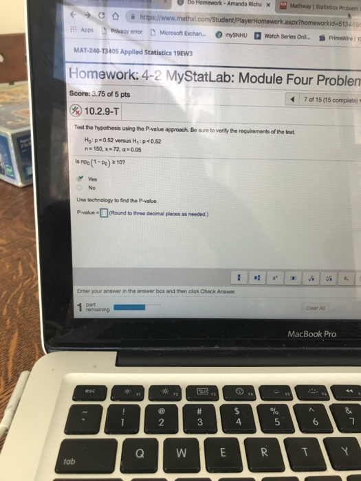 Solved bo Homework . Amanda Richa Mathway 1 Statistics | Chegg.com