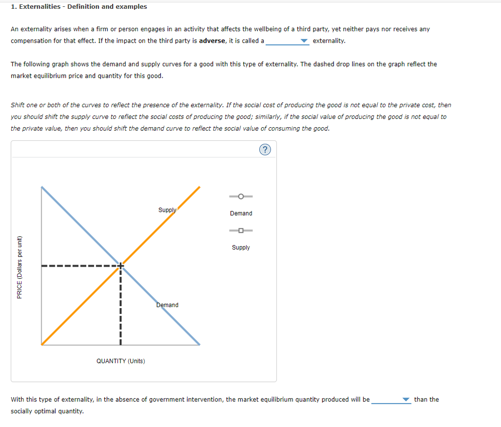 Solved 1. Externalities Definition and examples An | Chegg.com
