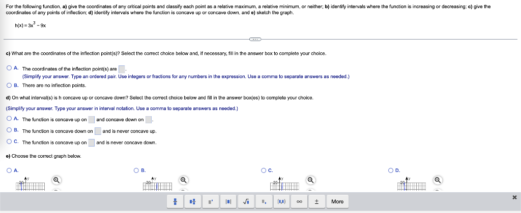 Solved For the following function, a) give the coordinates | Chegg.com