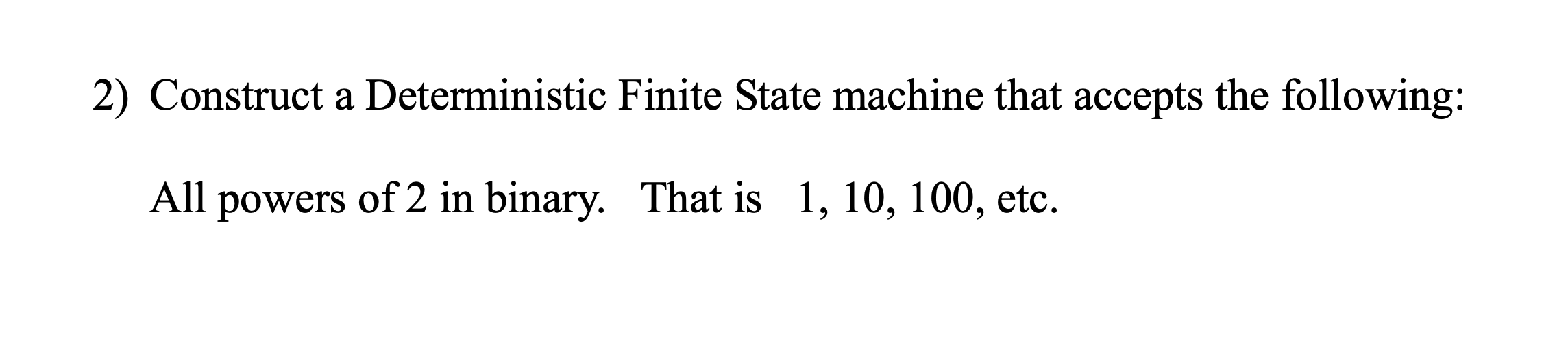 Solved 2 Construct A Deterministic Finite State Machine