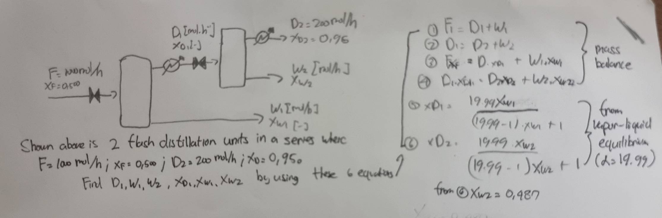 Solved need help to solve mass balance and mol percentages | Chegg.com