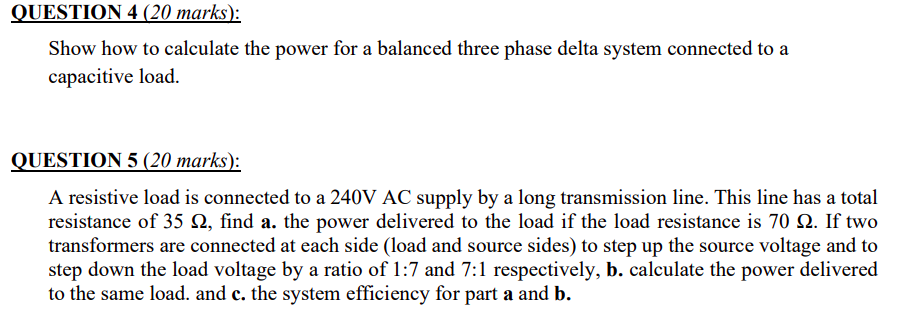 Solved QUESTION 4 (20 marks): Show how to calculate the | Chegg.com