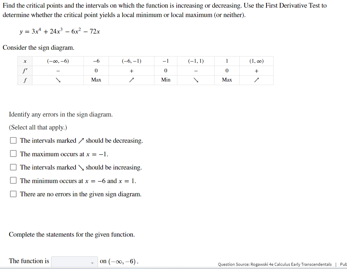 Solved Find the critical points and the intervals on which | Chegg.com