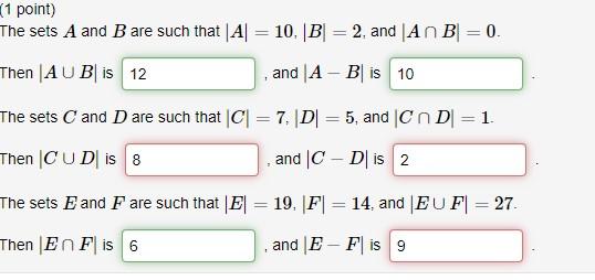 Solved The sets A and B are such that ∣A∣=10,∣B∣=2, and | Chegg.com