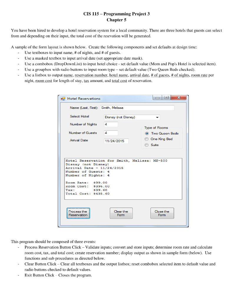 Solved CIS 115 - Programming Project 3 Chapter 5 You have | Chegg.com