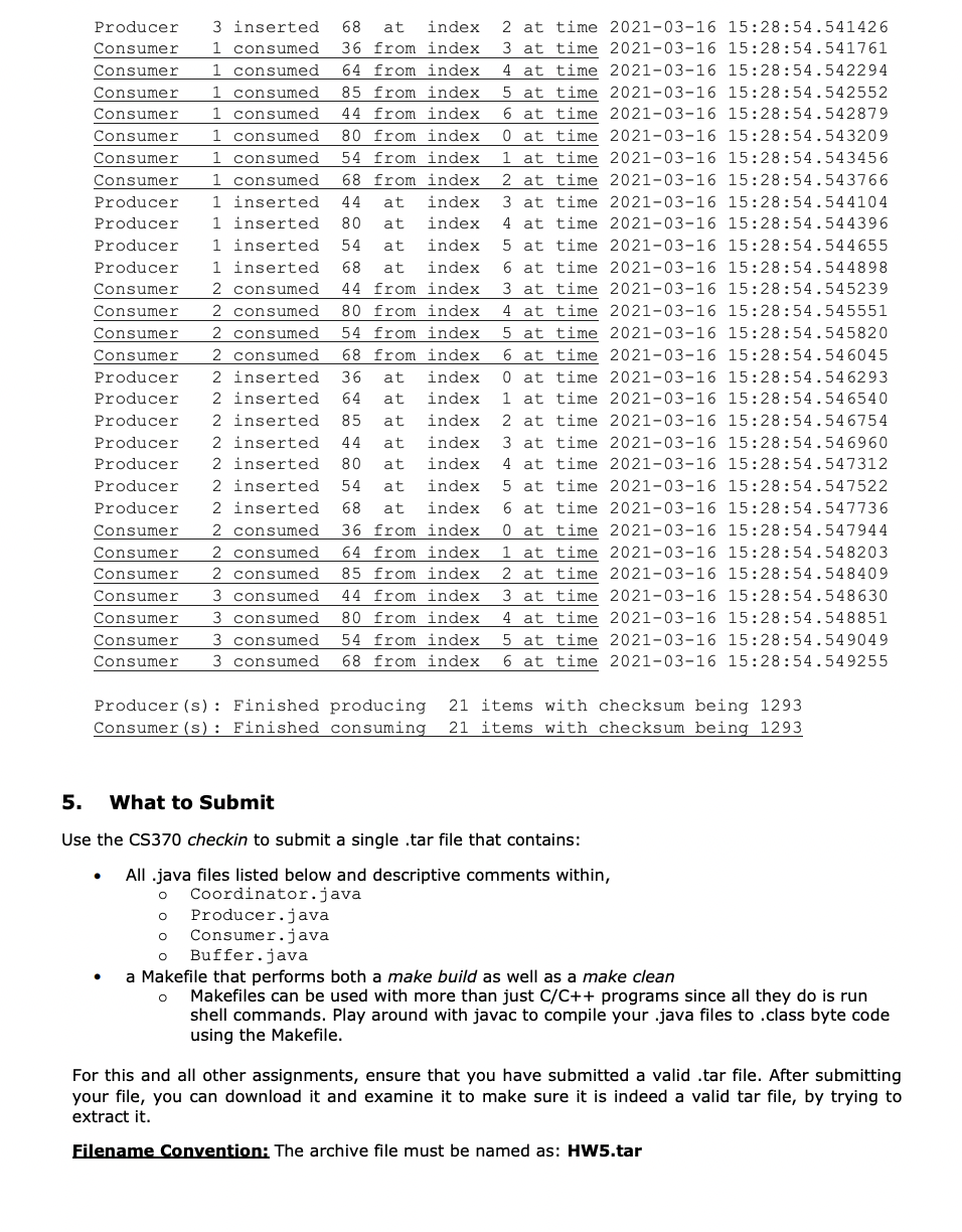 PRODUCER - CONSUMER PROBLEM: SYNCHRONIZATION This | Chegg.com