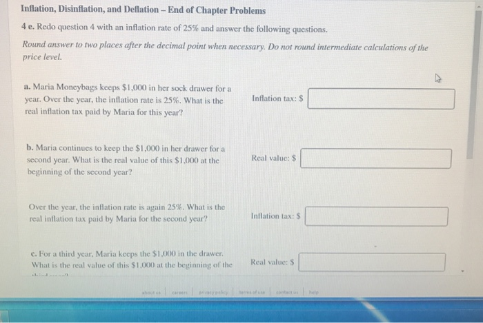 Solved Inflation, Disinflation, and Deflation- End of | Chegg.com | Chegg.com