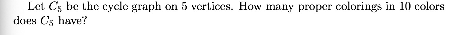 Solved Let C5 be the cycle graph on 5 vertices. How many | Chegg.com