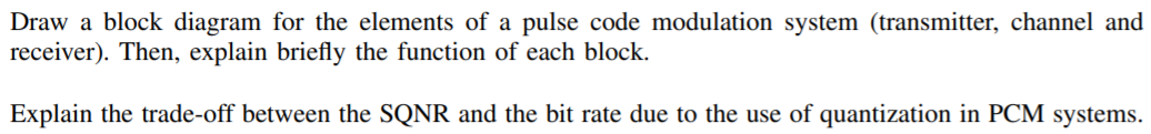 Solved Draw a block diagram for the elements of a pulse code | Chegg.com