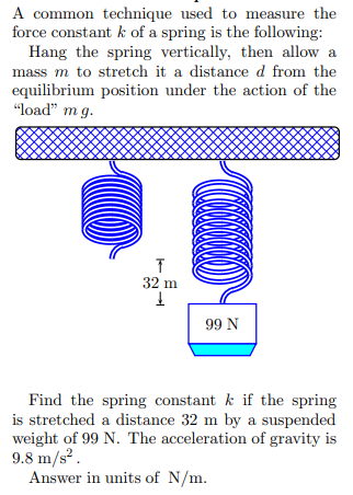 Solved A common technique used to measure the force constant | Chegg.com