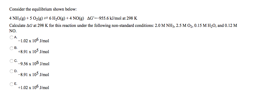 Solved Consider the equilibrium shown below: 4 NH3(g) + 5 | Chegg.com
