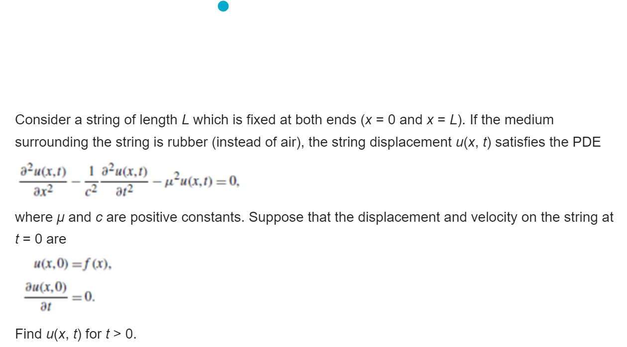 Solved Consider a string of length L which is fixed at both | Chegg.com