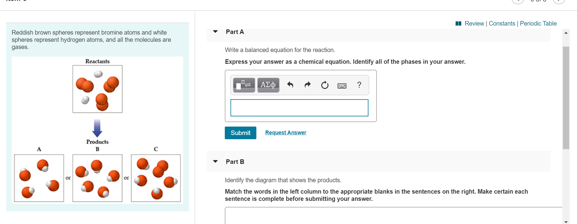 Solved Part A: what is the balanced equation, including | Chegg.com