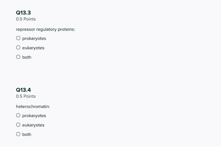 Solved Q13 2 Points For the following, please indicate | Chegg.com
