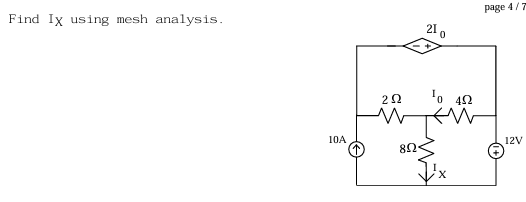 Solved Find IX using mesh analysis. | Chegg.com
