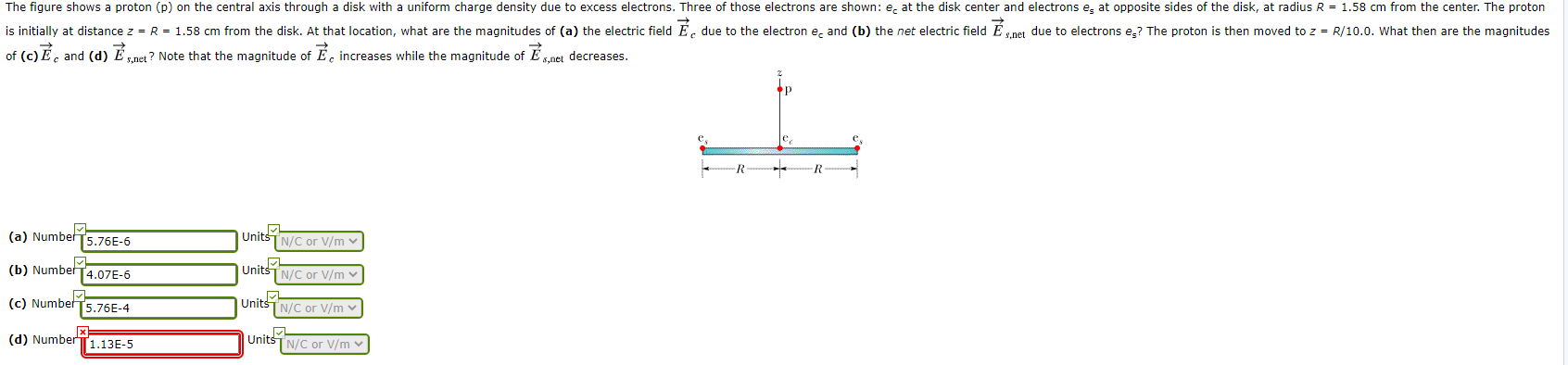 Solved The figure shows a proton (p) on the central axis | Chegg.com