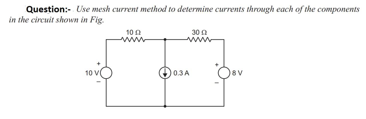 Solved Question:- Use mesh current method to determine | Chegg.com