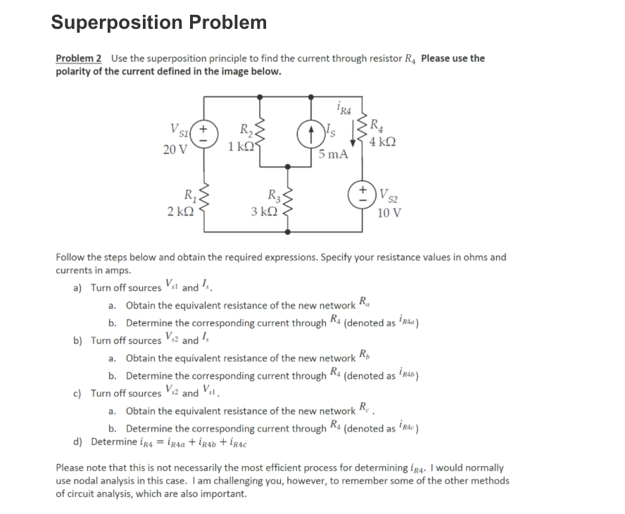 Solved Superposition Problem Problem 2 Use the superposition | Chegg.com