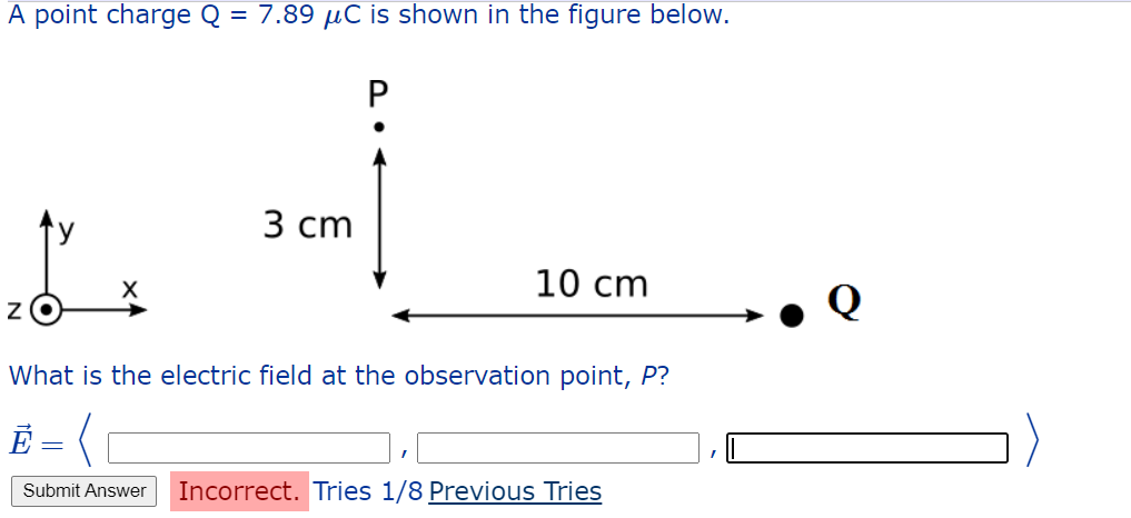 Solved A point charge Q=7.89μC is shown in the figure below. | Chegg.com