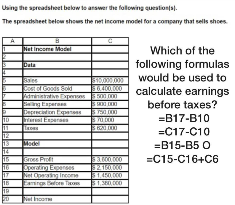 Using the spreadsheet below to answer the following | Chegg.com