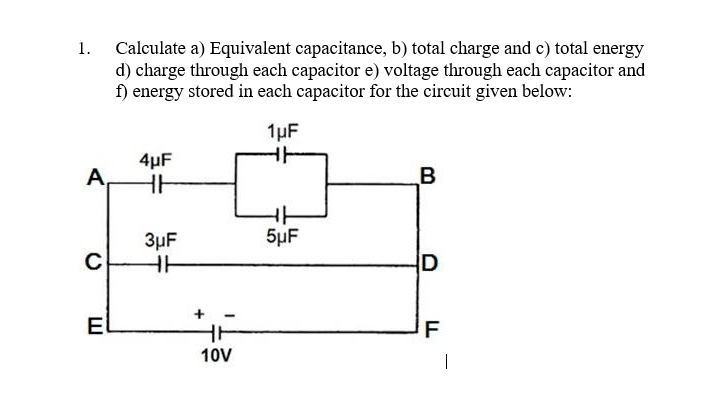 Solved Calculate a) ﻿Equivalent capacitance, b) ﻿total | Chegg.com