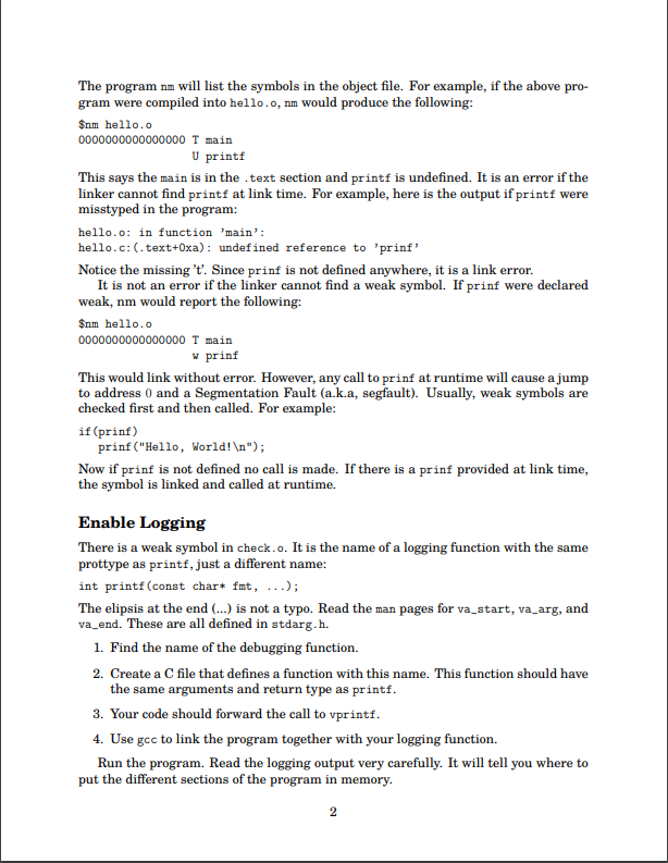 CSCI 247 Linker Lab Introduction We usually invoke | Chegg.com