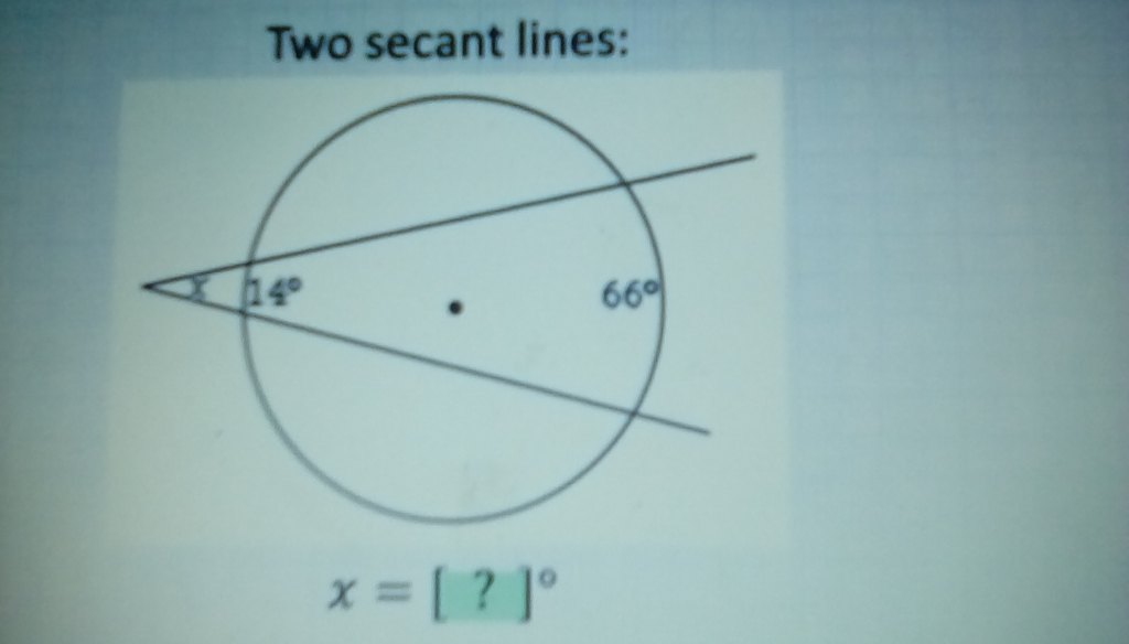 Solved Two secant lines: 66° | Chegg.com