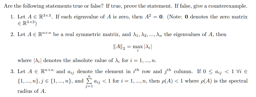 Solved Are the following statements true or false? If true, | Chegg.com