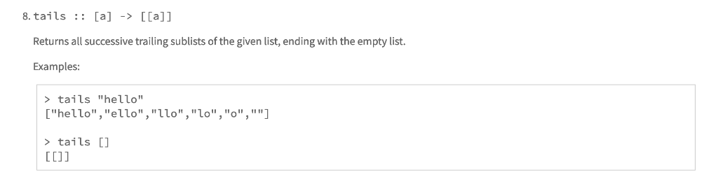 Solved 7.inits [a] -> LLa]] Returns all successivestarting | Chegg.com