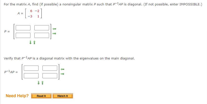 Solved For the matrix A, ﻿find (if possible) ﻿a nonsingular | Chegg.com
