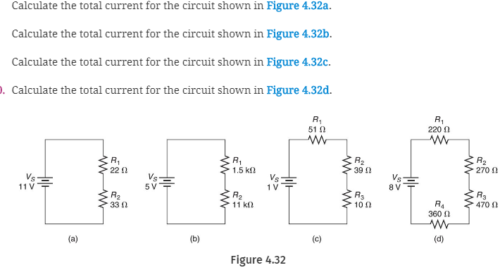 Solved Calculate the total current for the circuit shown in | Chegg.com