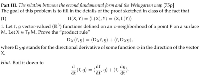 Solved te Weingarten map 175p Part III. The relation between | Chegg.com