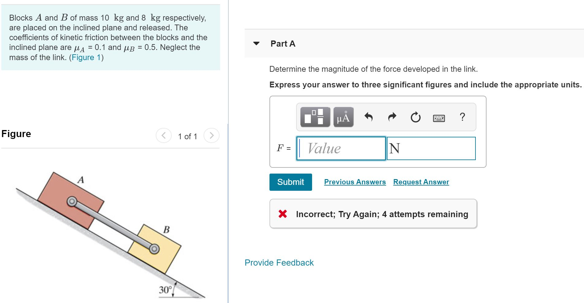Solved Blocks A and B of mass 10 kg and 8 kg respectively, | Chegg.com
