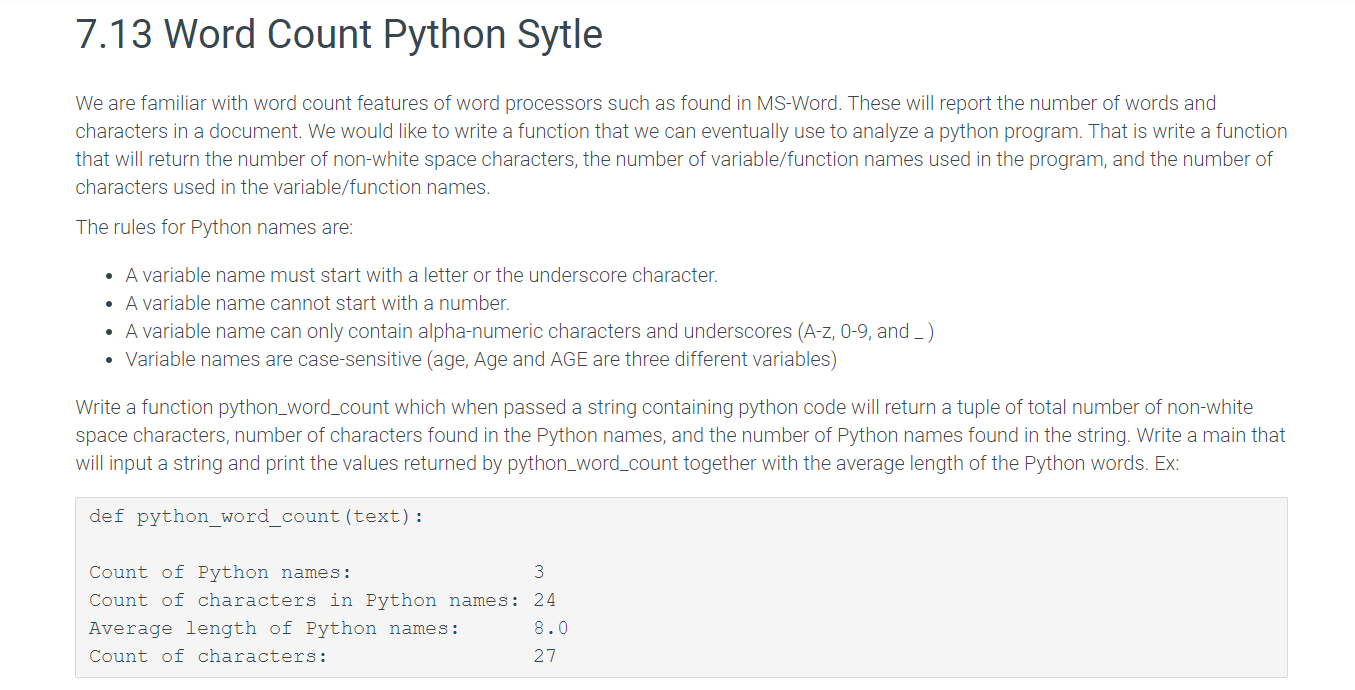Solved We are familiar with word count features of word | Chegg.com