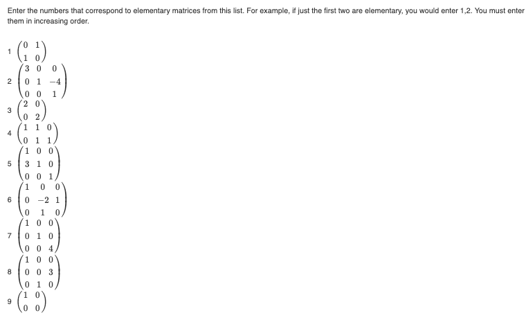 Solved Enter the numbers that correspond to elementary | Chegg.com