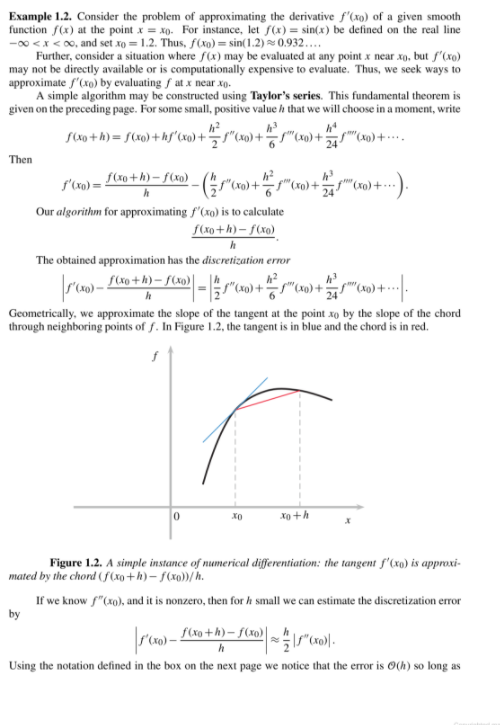 Solved + Example 1.2. Consider the problem of approximating | Chegg.com
